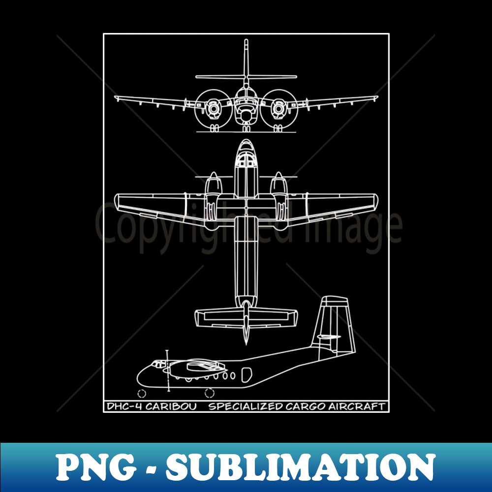 DHC-4 Caribou Specialized Cargo Aircraft Blueprint Diagram G | Inspire ...