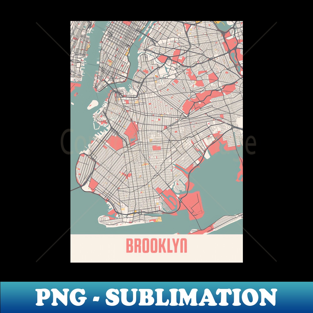 Brooklyn - United States Chalk City Map - Exclusive PNG Subl | Inspire ...