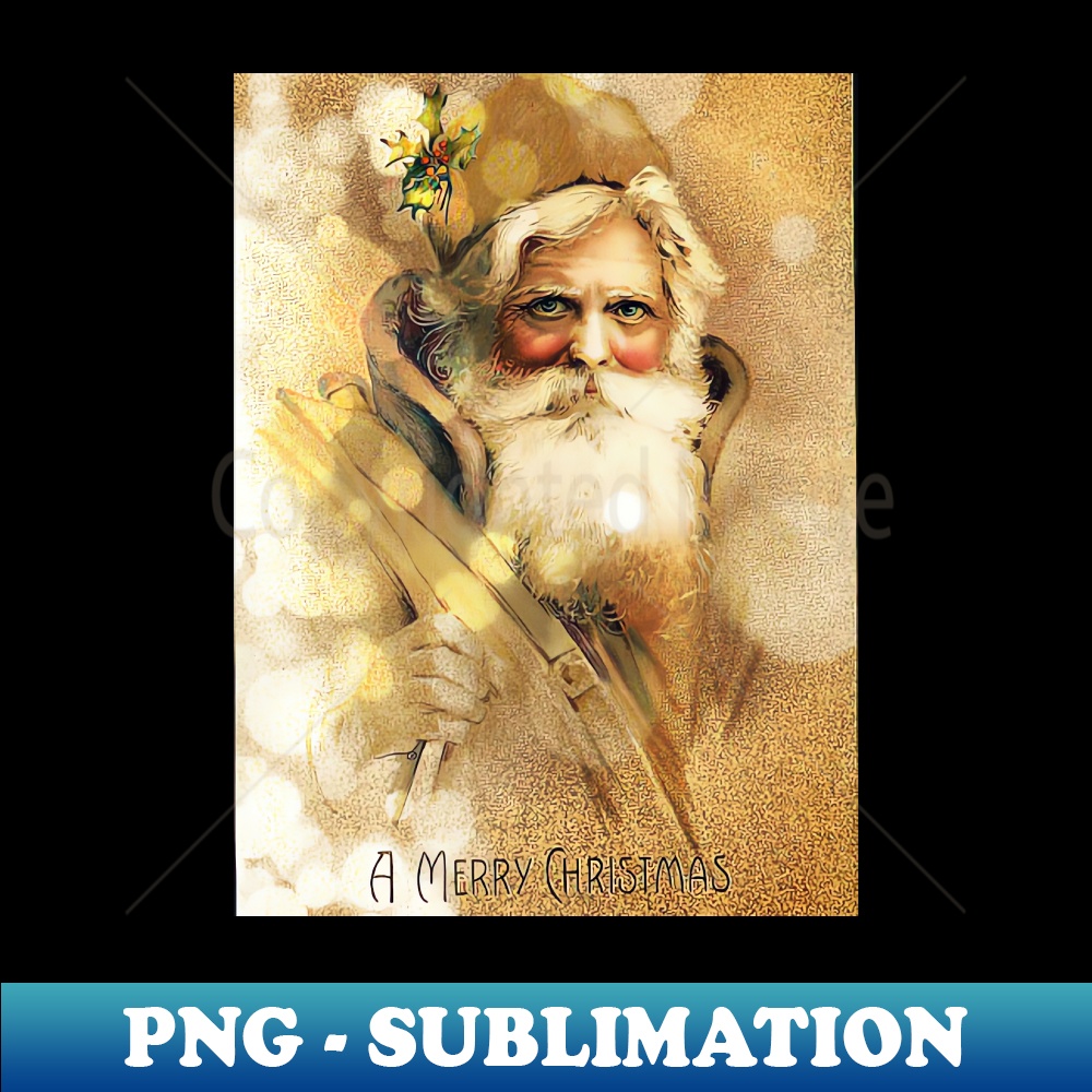 Golden Bokeh vintage Santa Claus Merry Christmas - PNG Trans | Inspire ...