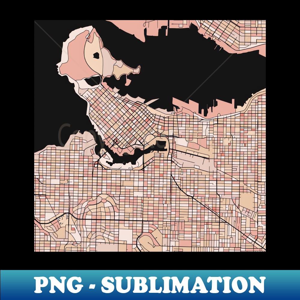 Vancouver Map Pattern in Soft Pink Pastels - Exclusive Subli - Inspire ...