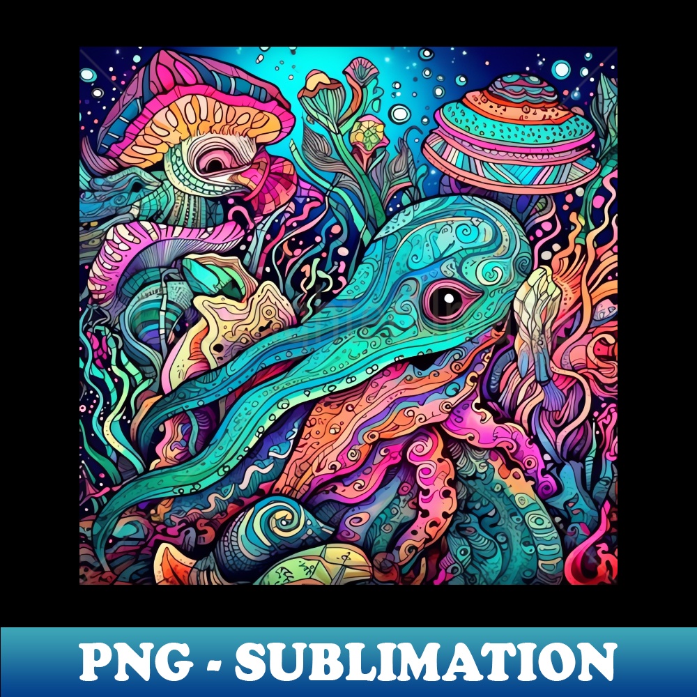 Psychedelic Sea Creature v02 - Exclusive PNG Sublimation Dow | Inspire ...