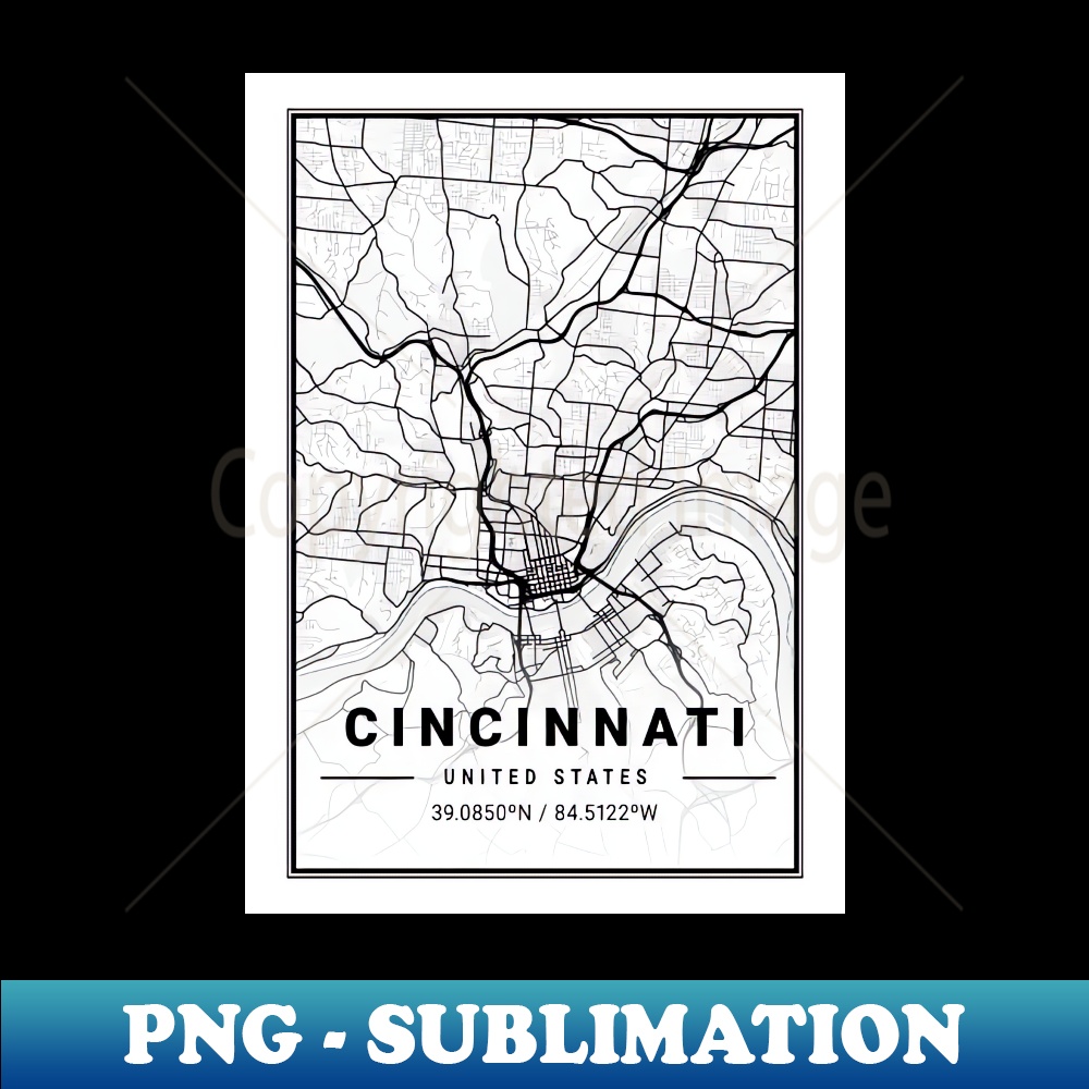 Cincinnati Light City Map - PNG Transparent Sublimation Desi | Inspire ...