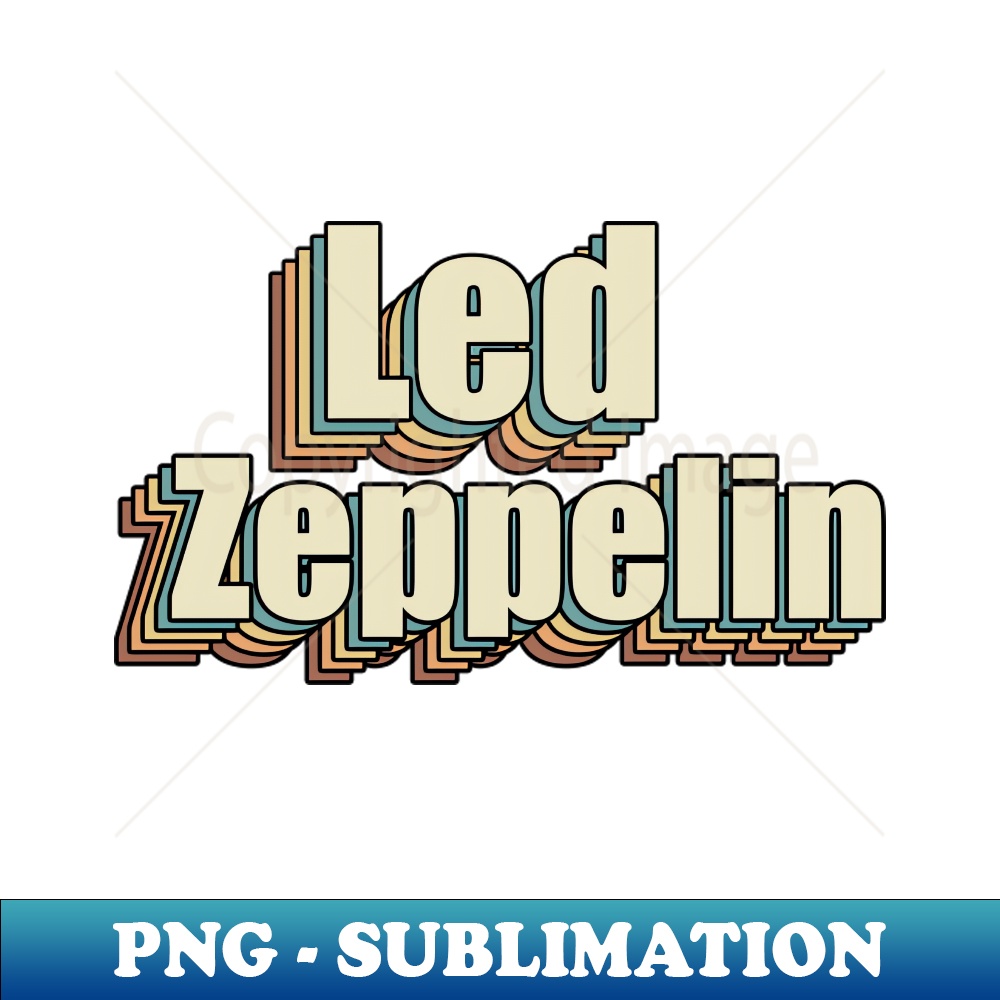 Led Zeppelin Led Zeppelin Retro Rainbow Typography Style 7 | Inspire Uplift