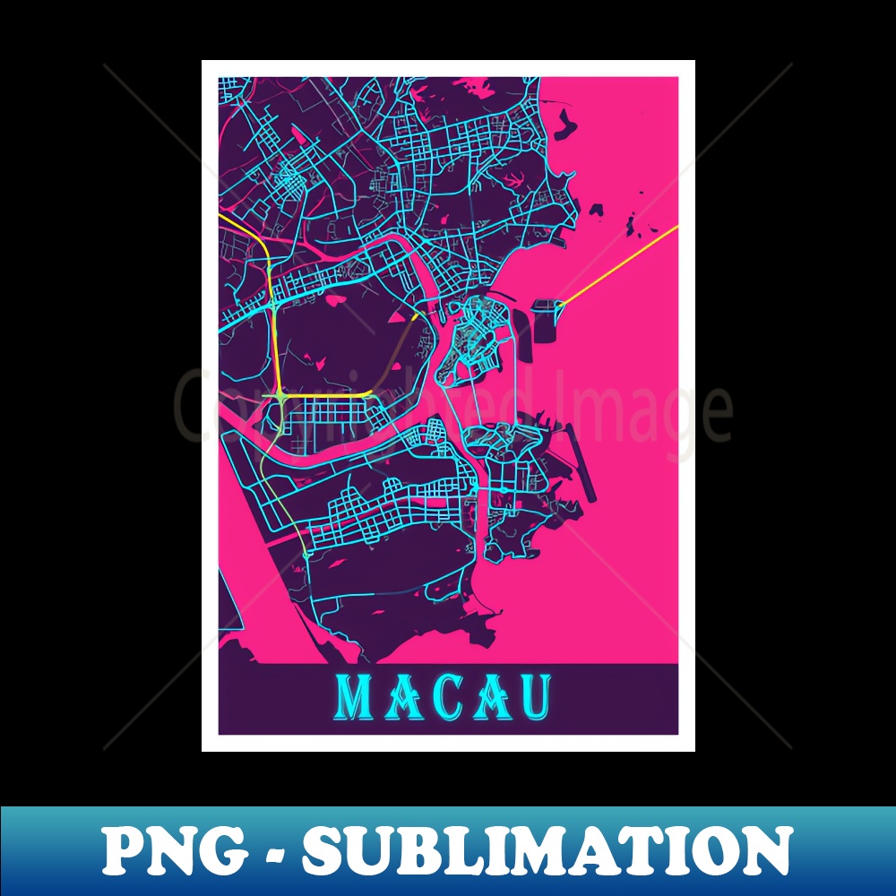 Macau Neon City Map Macau Minimalist City Map Art Print - Ex - Inspire ...