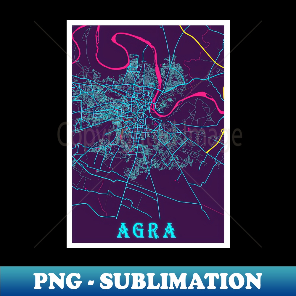 Agra Neon City Map Agra Minimalist City Map Art Print - Mode | Inspire ...