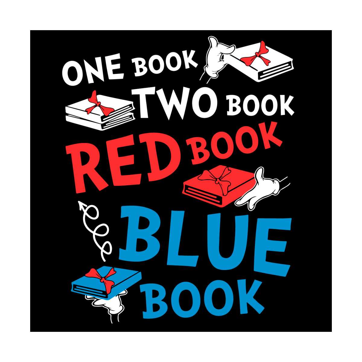 One Book Two Book Red Book Blue Book Svg, Dr Seuss Svg, Seus | Inspire ...