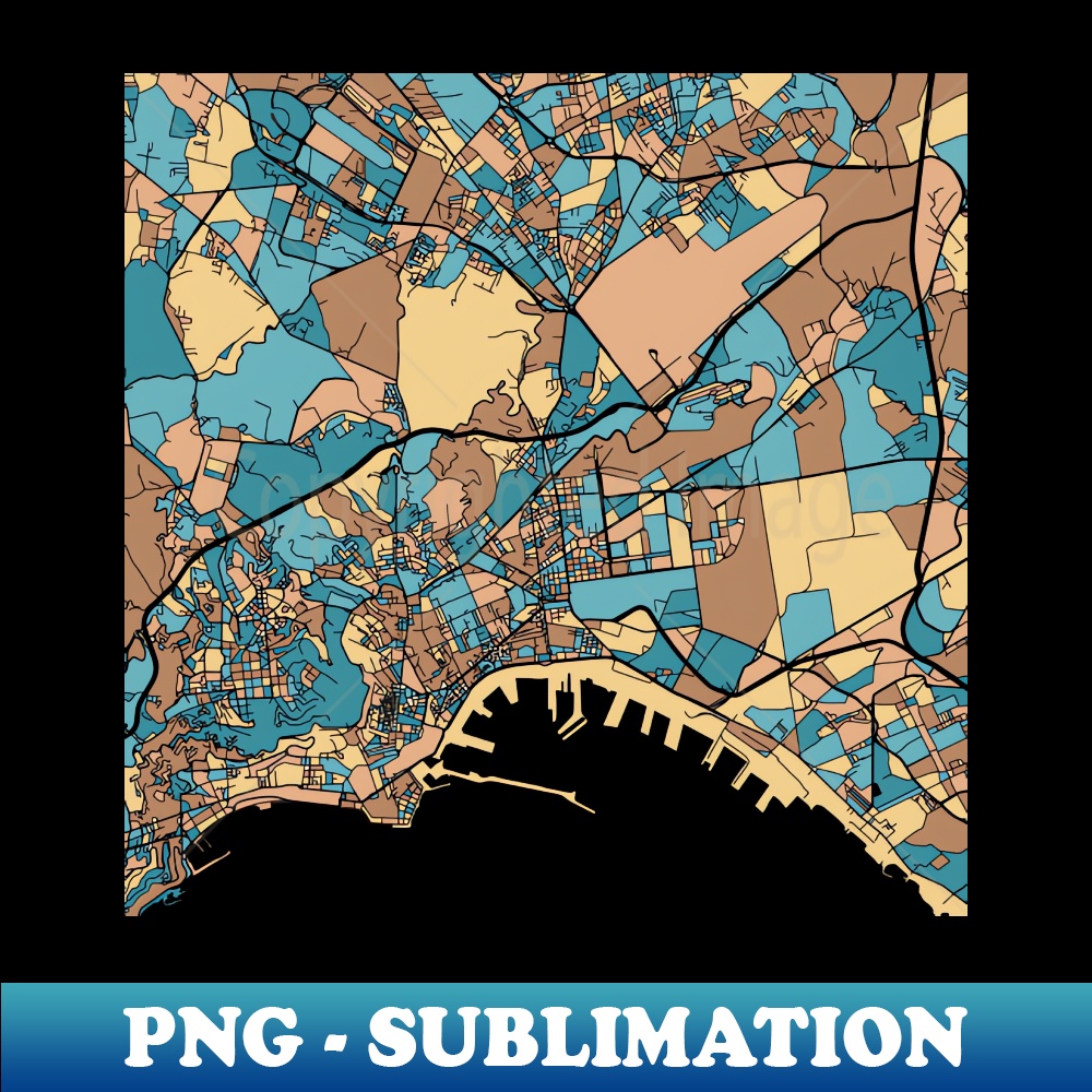 Naples Map Pattern in Mid Century Pastel - PNG Transparent S | Inspire ...