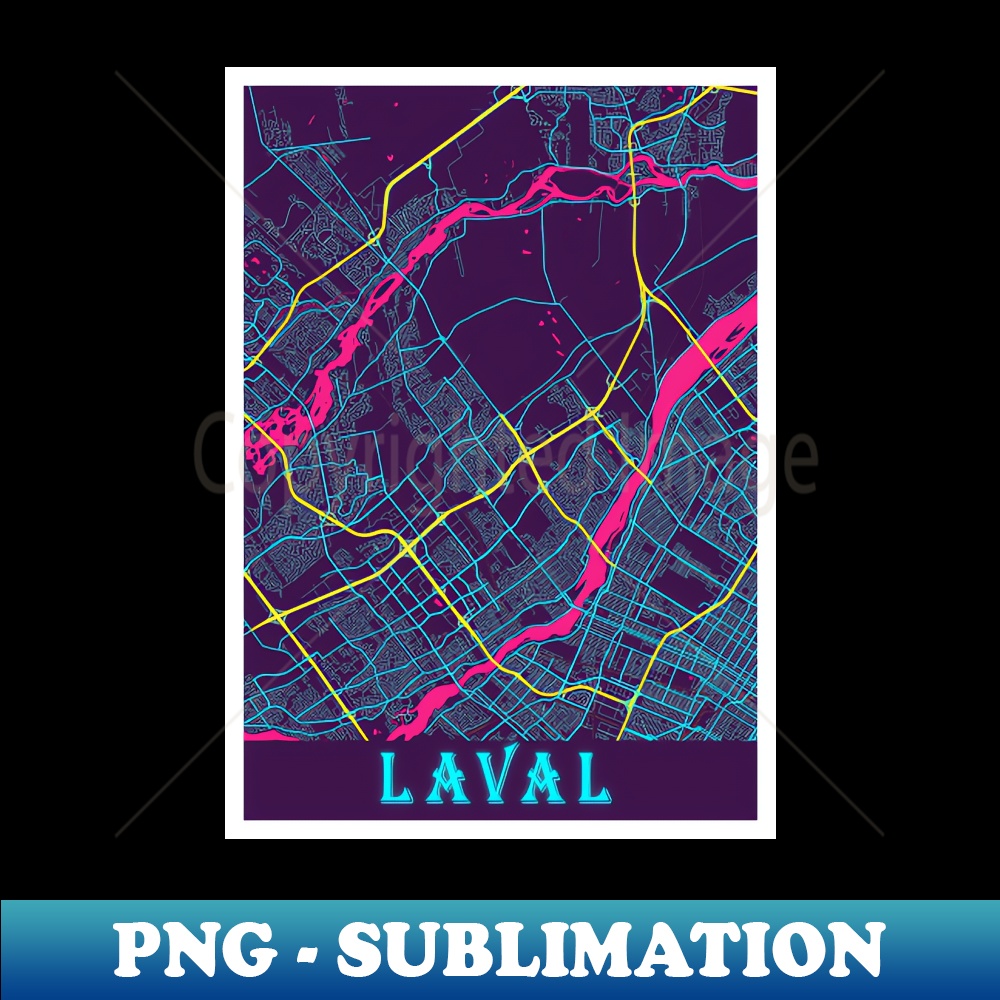 Laval Neon City Map Laval Minimalist City Map Art Print - Un | Inspire Uplift
