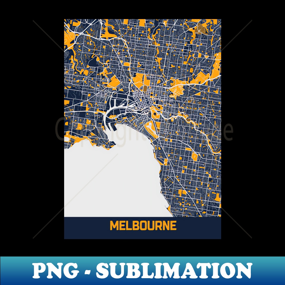 Melbourne - Australia Bluefresh City Map - Professional Subl | Inspire ...