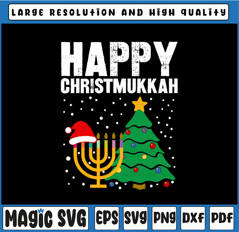 Happy Chrismukkah, Happy Christmukkah svg, Happy Christmukka | Inspire ...