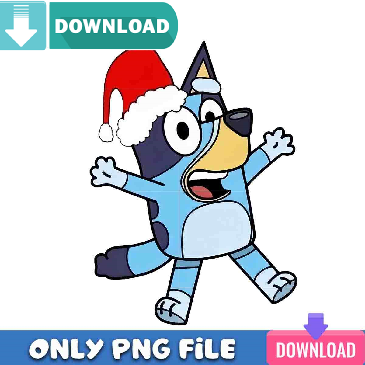 Bluey Santa Hat PNG Perfect Sublimation Design Download | Inspire Uplift