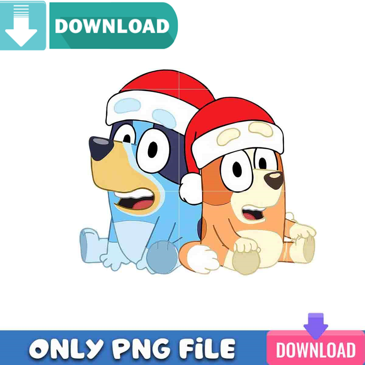 Bluey And Bingo Santa Hat PNG Perfect Sublimation Design Dow - Inspire ...