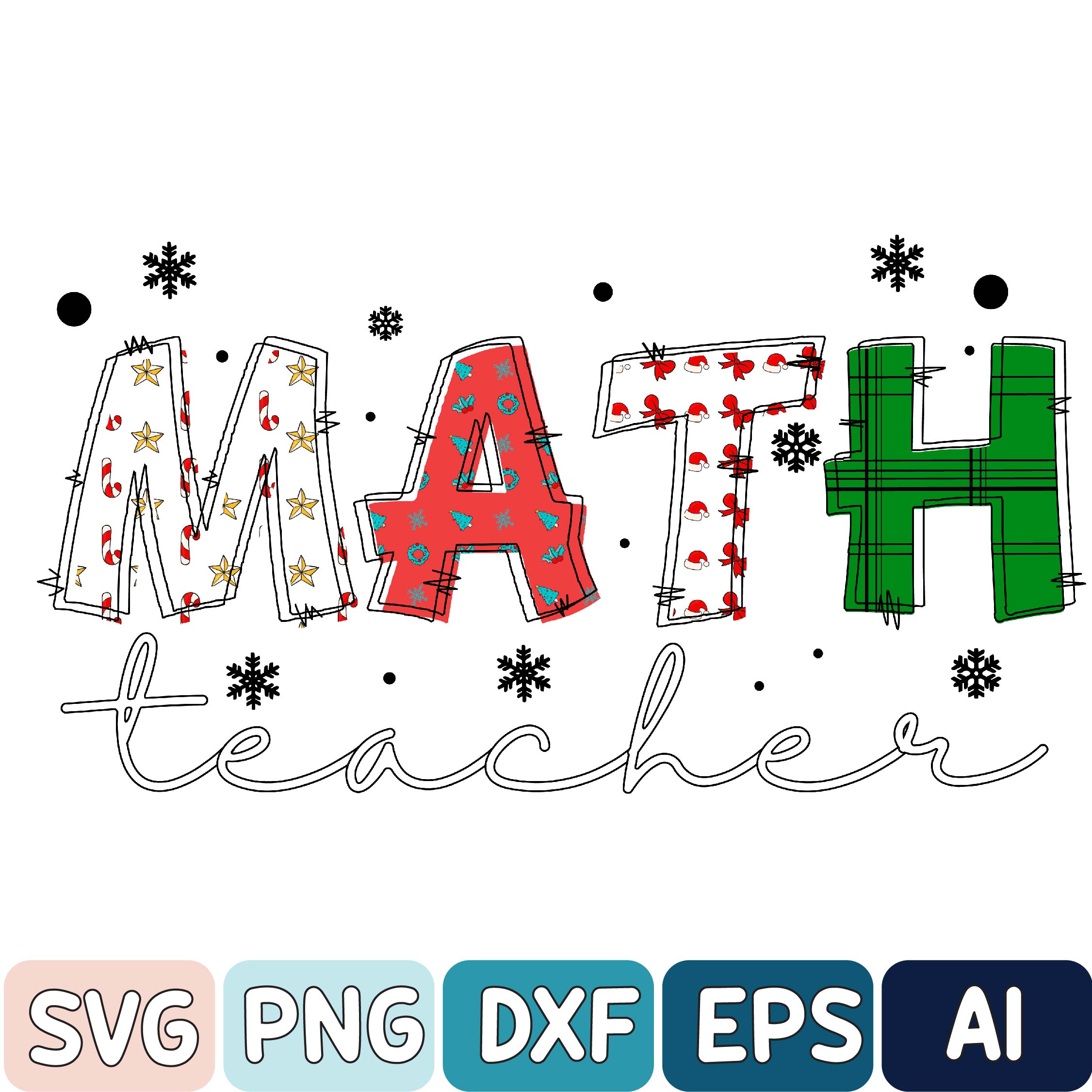 Christmas Math Teacher Svg, Math Teacher Gifts, Math Gift, M | Inspire ...