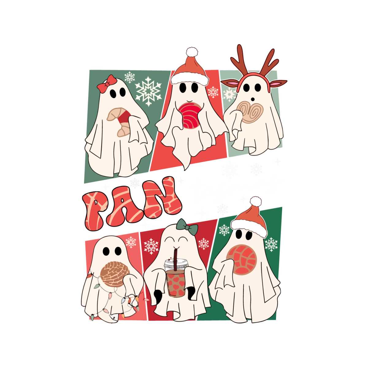 Pantasmas Ghost Christmas Santa Conchas SVG Cricut Files | Inspire Uplift