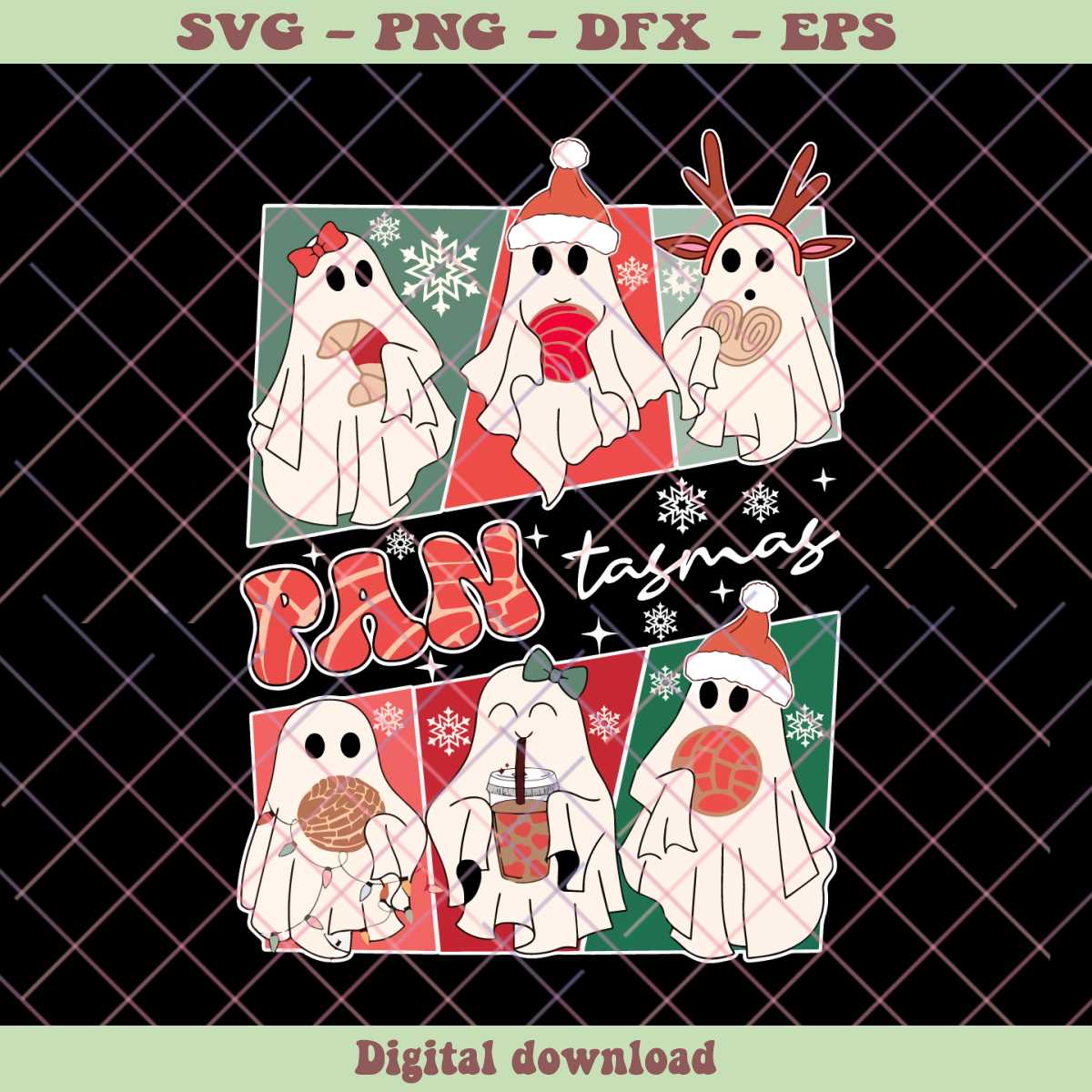 Pantasmas Ghost Christmas Santa Conchas SVG Cricut Files | Inspire Uplift