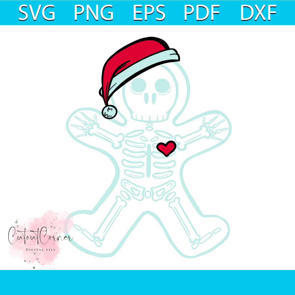 Christmas XRay Gingerbread Man Skeleton SVG Cricut Files | Inspire Uplift