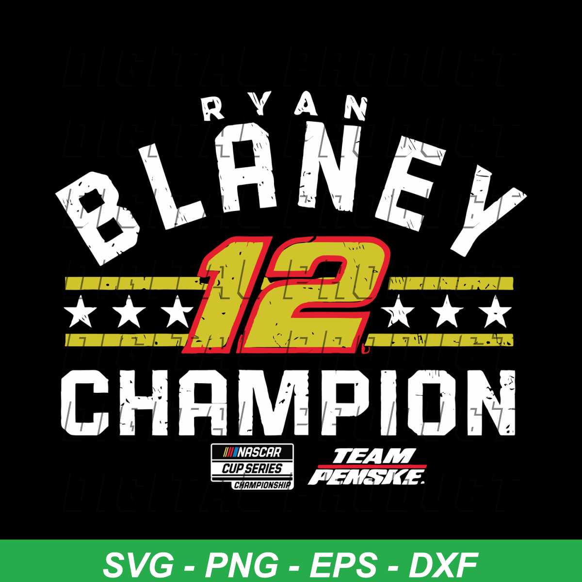 Ryan Blaney Team Penske NASCAR Cup Series Champion SVG | Inspire Uplift