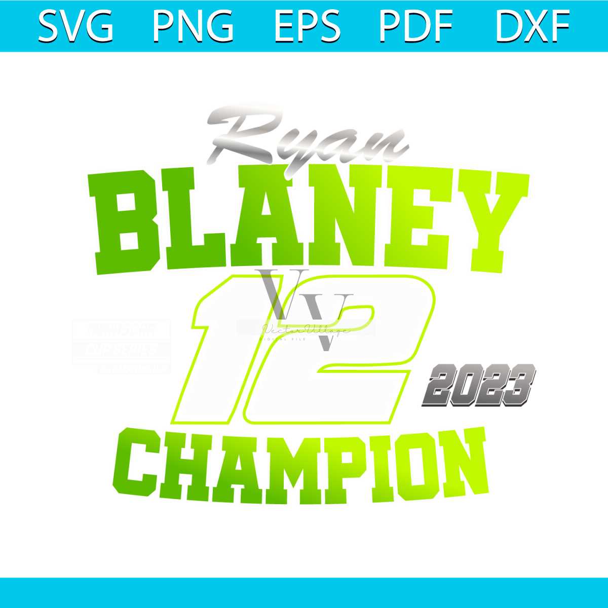 Ryan Blaney 2023 NASCAR Cup Series Champion SVG File | Inspire Uplift