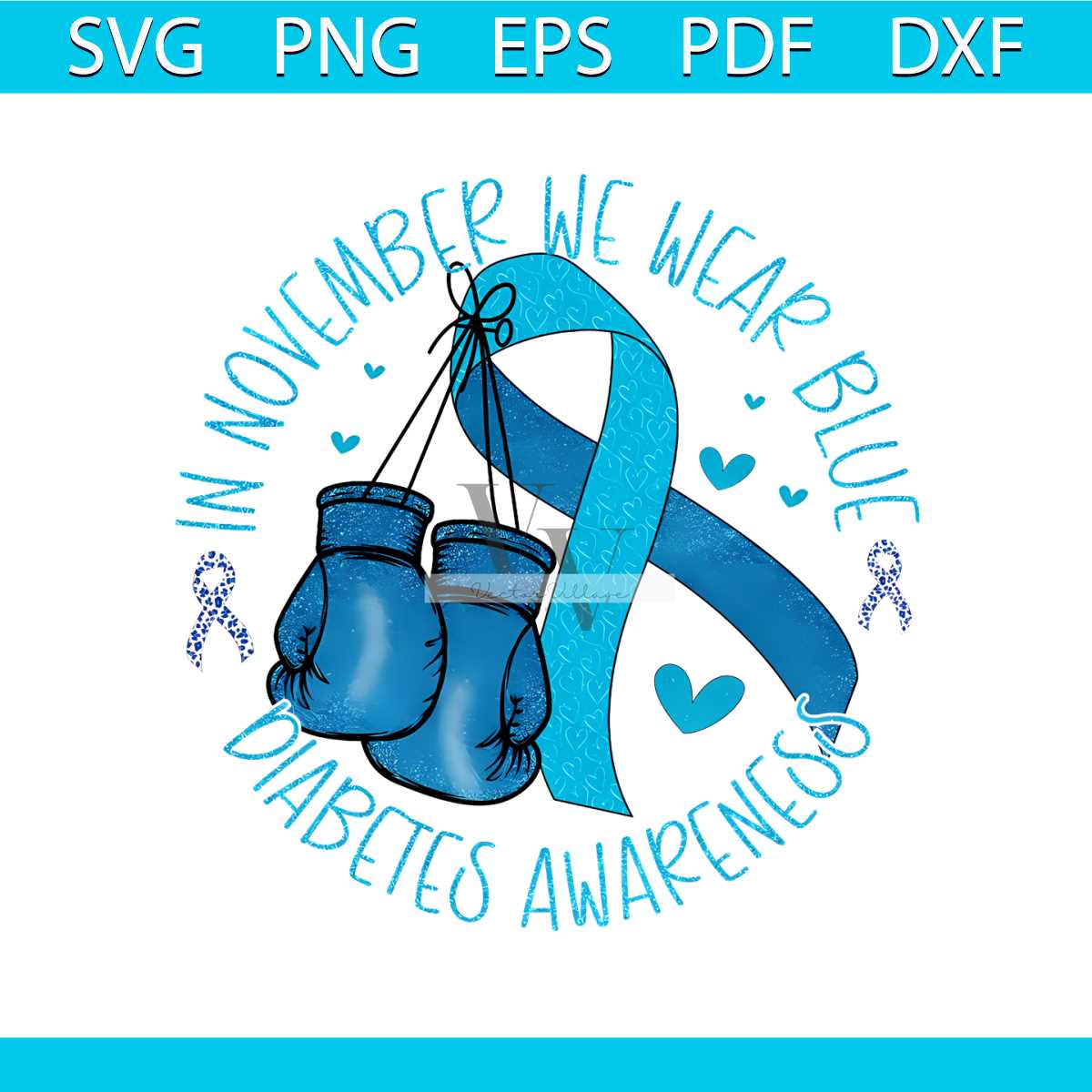 Diabetes Awareness In November We Wear Blue PNG File | Inspire Uplift