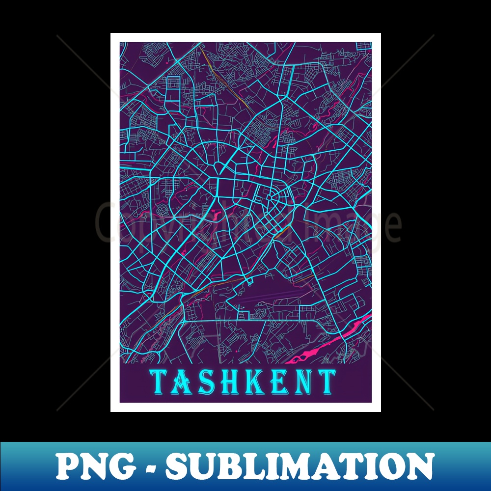 Tashkent Neon City Map Tashkent Minimalist City Map Art Prin - Inspire ...