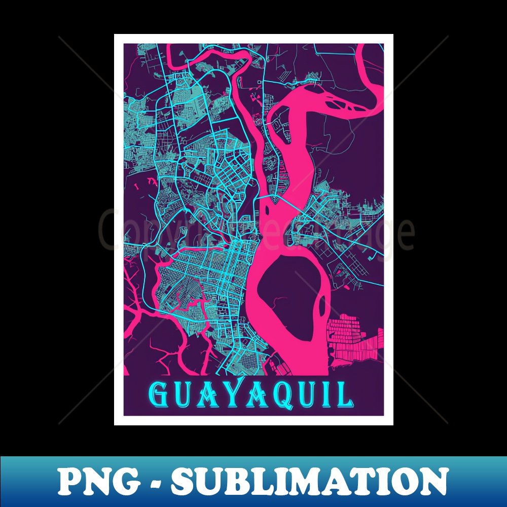 Guayaquil Neon City Map Guayaquil Minimalist City Map Art Pr | Inspire ...