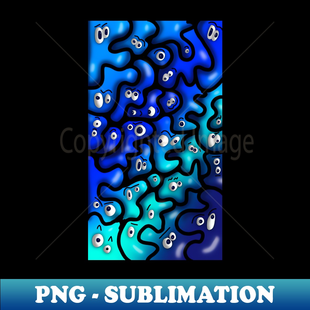 30 Shade of Blue Blob Monsters - PNG Sublimation Digital Dow | Inspire ...