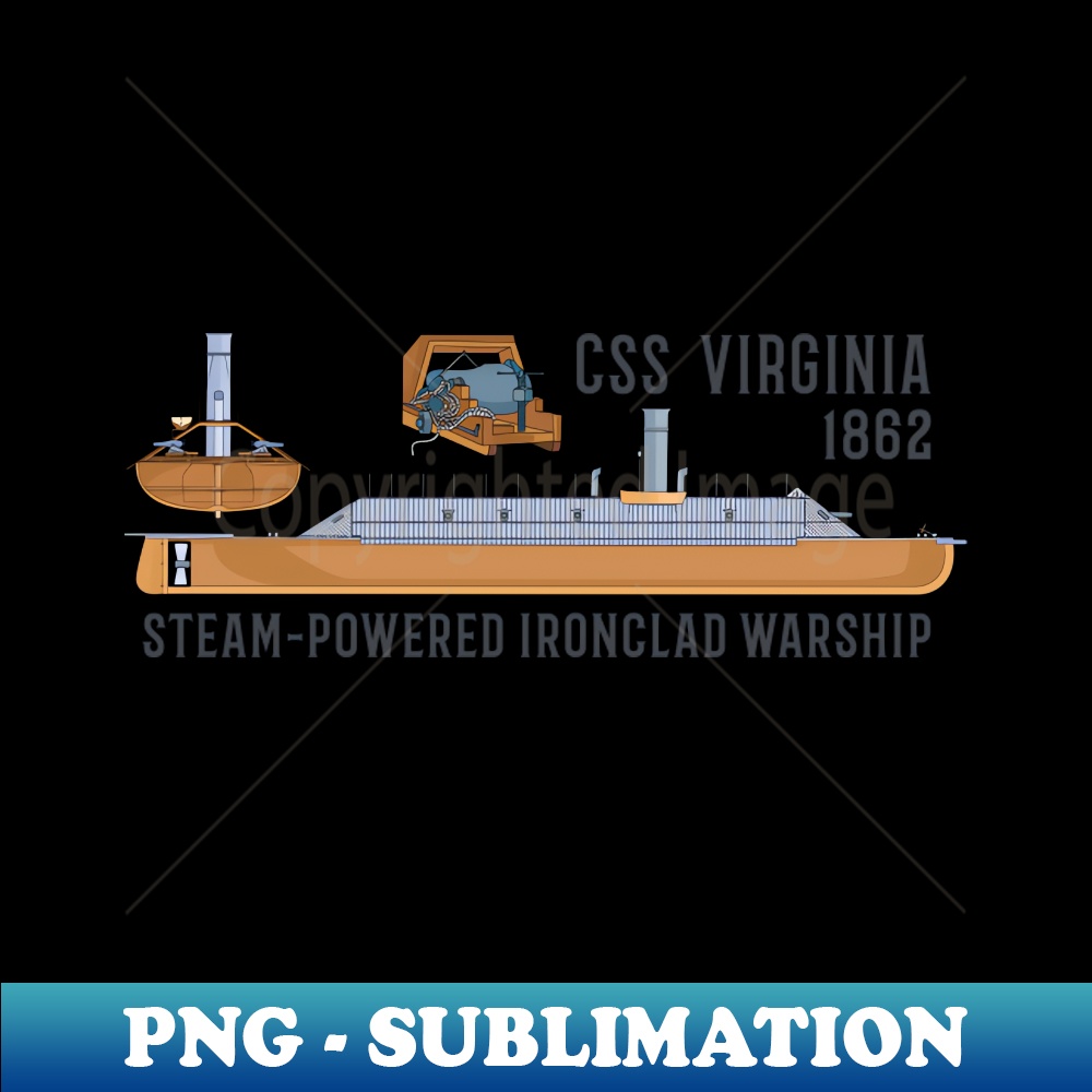 CSS Virginia 1862 Steam Powered Ironclad Warship Ships Diagr | Inspire Uplift