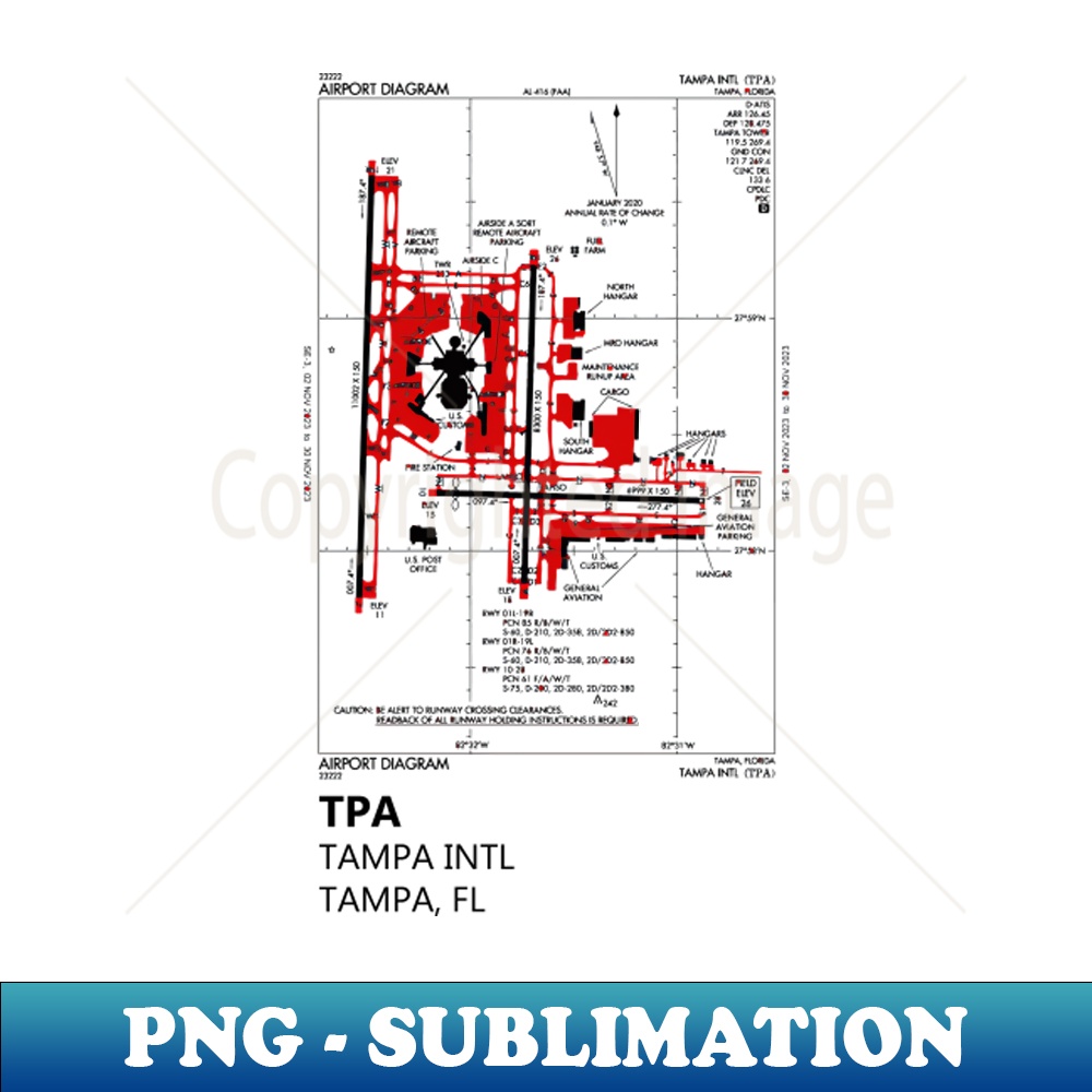 Airport Diagram - Tampa Intl TPA - PNG Sublimation Digital D - Inspire ...