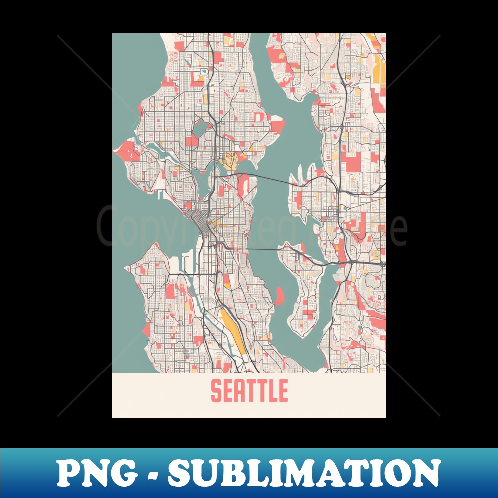 Seattle - United States Chalk City Map - High-Resolution PNG | Inspire ...