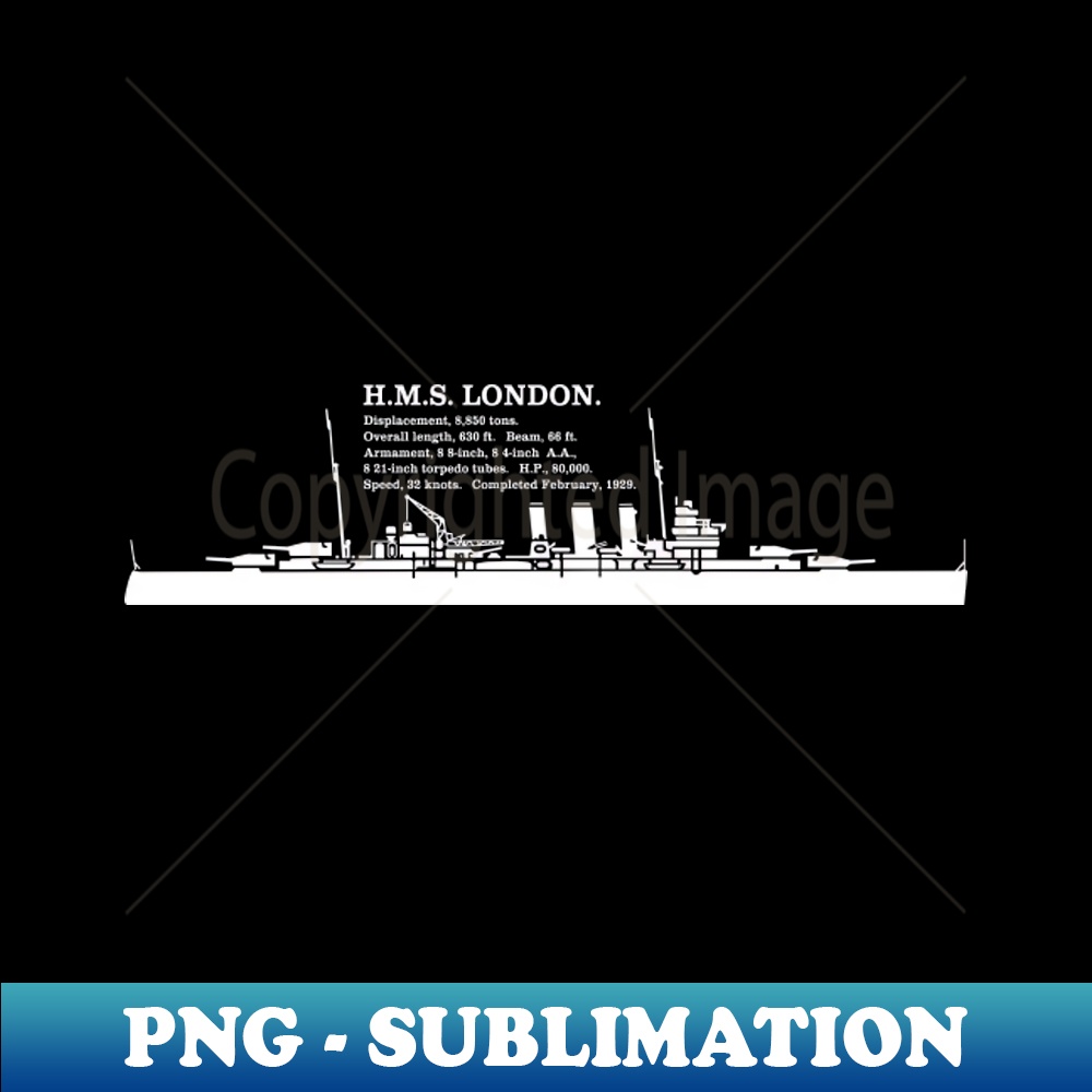 HMS London British WW2 Heavy Cruiser Infographic Silhouette | Inspire ...