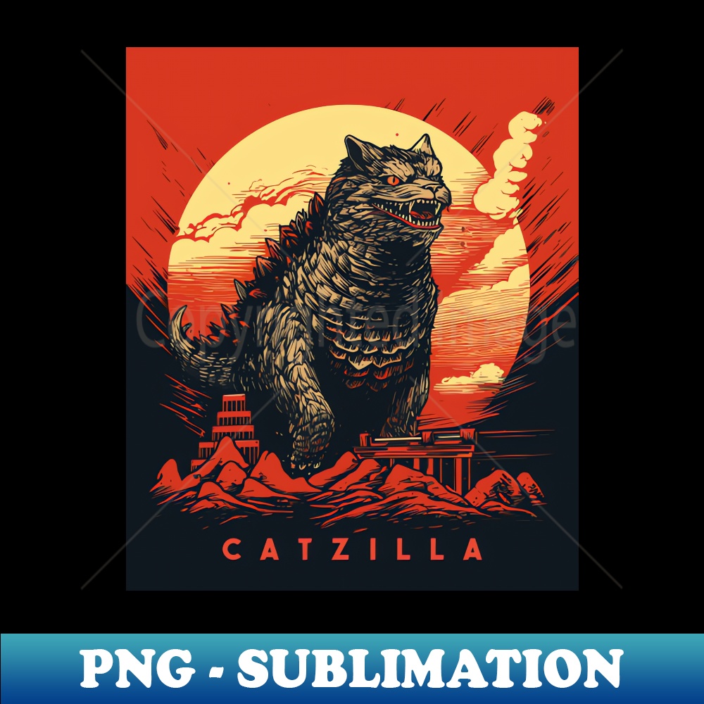 Catzilla - PNG Transparent Digital Download File for Sublima - Inspire ...