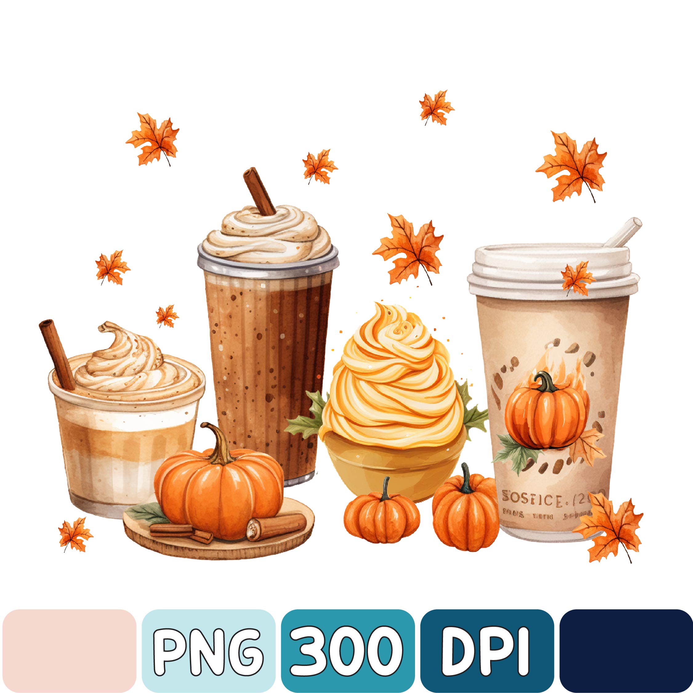 Fall Coffee Drink Png, Autumn Sublimation Designs, Orange Pu - Inspire ...