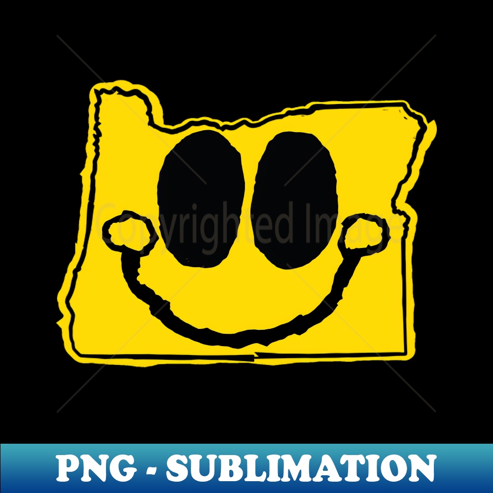 Oregon Happy Cartoon Map Face with smile - Instant PNG Subli | Inspire ...