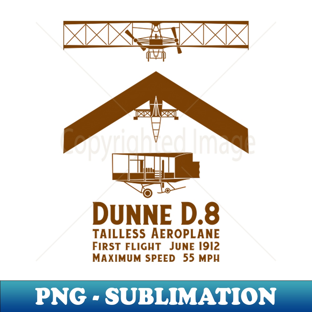 Dunne D8 WW1 Tailless Biplane Sepia Brown Infographic Diagra - Inspire ...
