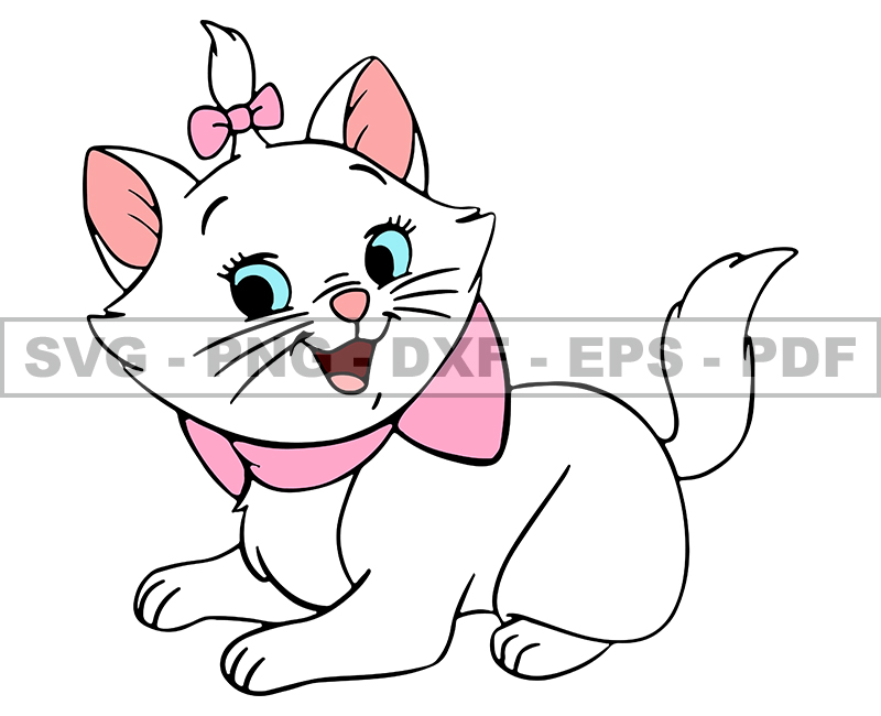 Disney Cat Marie Svg, Kitten Cat Marie Png, Cartoon Customs - Inspire ...