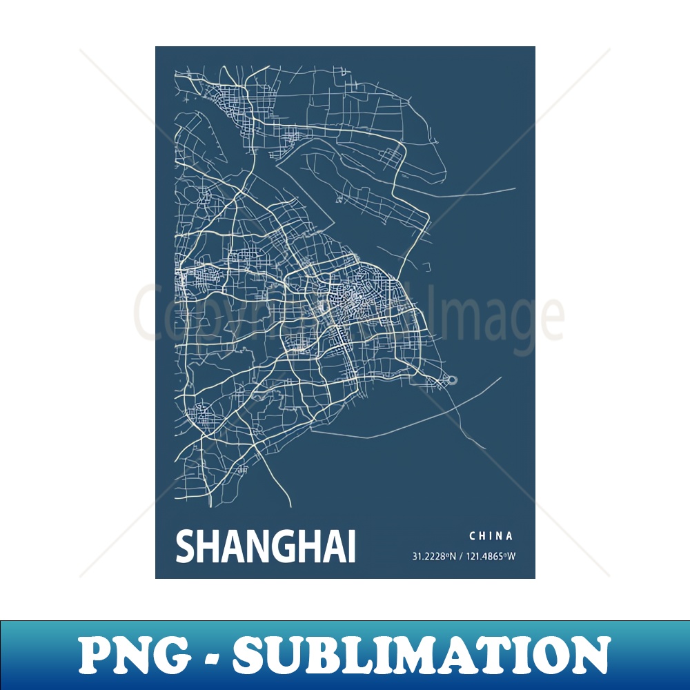 Shanghai Blueprint Street Map Shanghai Colour Map Prints - P - Inspire ...