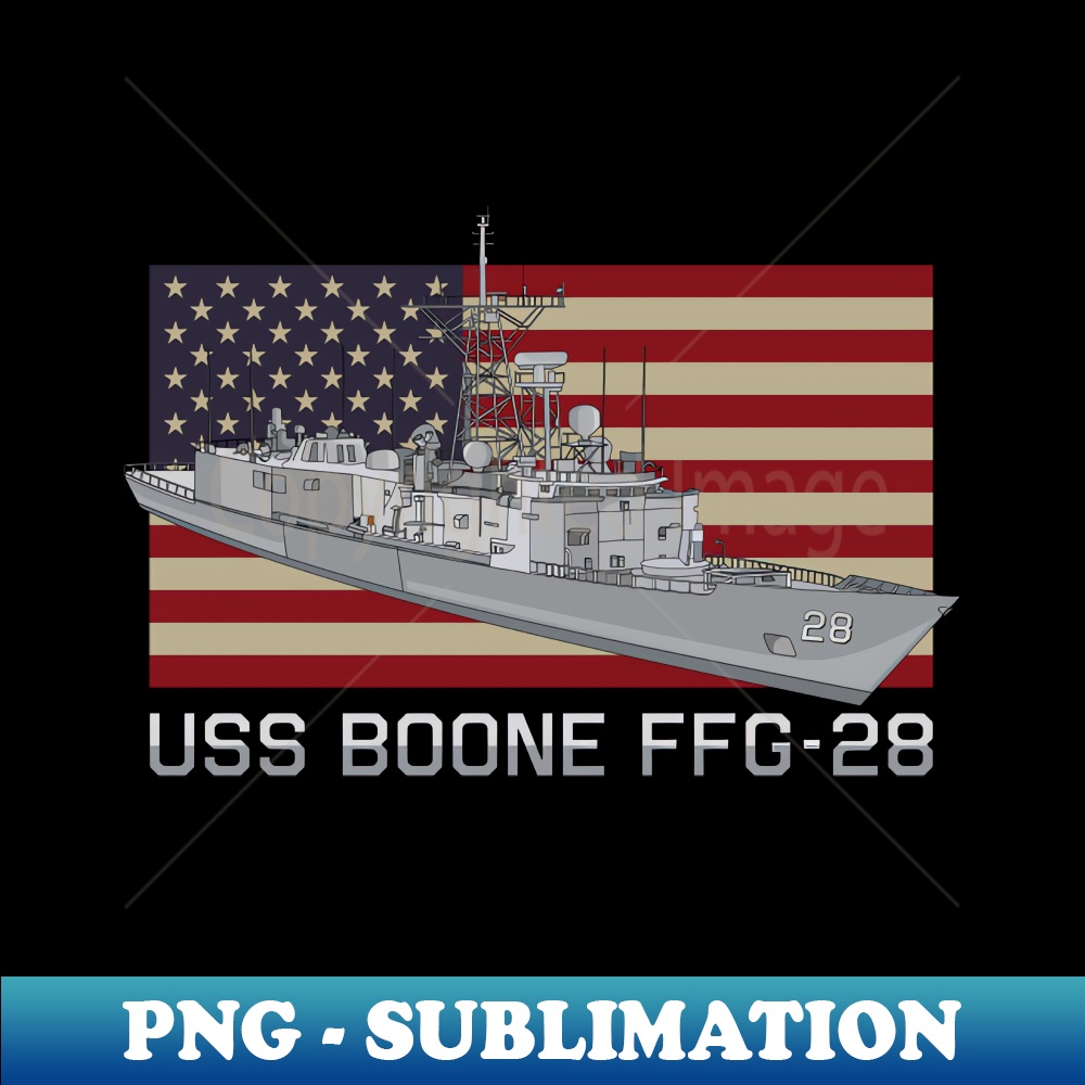 Boone FFG-28 Frigate Ship Diagram USA American Flag Gift - H | Inspire ...