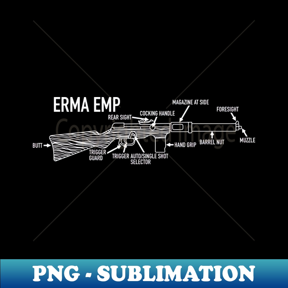 Erma EMP German WW2 Submachine Gun Blueprint Diagram - Premi - Inspire ...