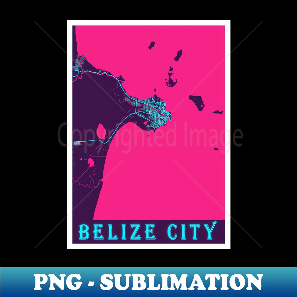 Belize City Neon City Map Belize City Minimalist City Map Ar | Inspire ...
