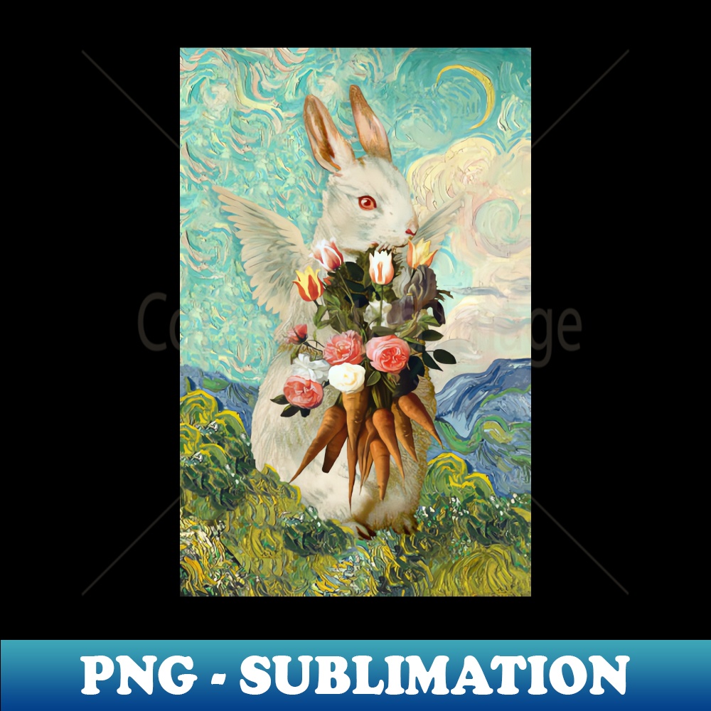 Bunny Angel with Carrots and Roses - Exclusive Sublimation D | Inspire ...
