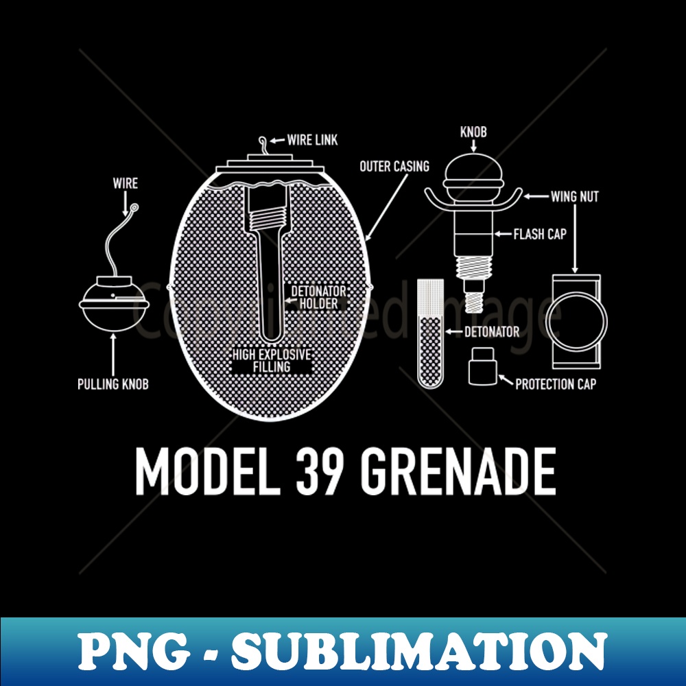 Model 39 Grenade German WW2 Egg Grenade Blueprint Diagram Gi | Inspire ...