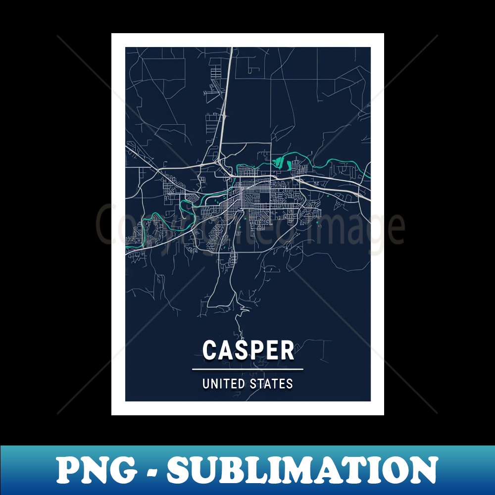 Casper Blue Dark Color City Map - Instant PNG Sublimation Do | Inspire ...