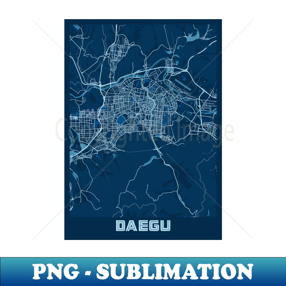 Daegu - South Korean Peace City Map - PNG Sublimation Digita | Inspire ...