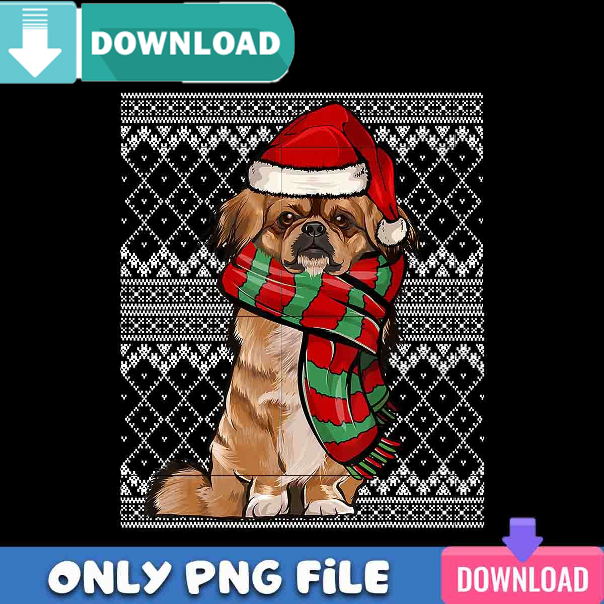 Xmas Pekingese Santa Claus Hat Png Best Files Design - Inspire Uplift