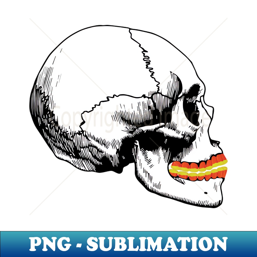 Skull with Candy Corn Teeth - Premium Sublimation Digital Do | Inspire ...