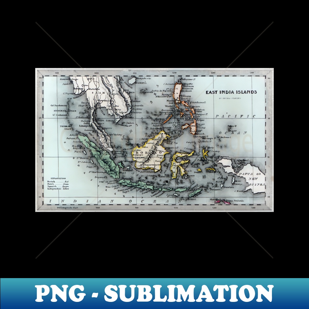1830 Map of the East India Islands - Vintage Sublimation PNG | Inspire ...