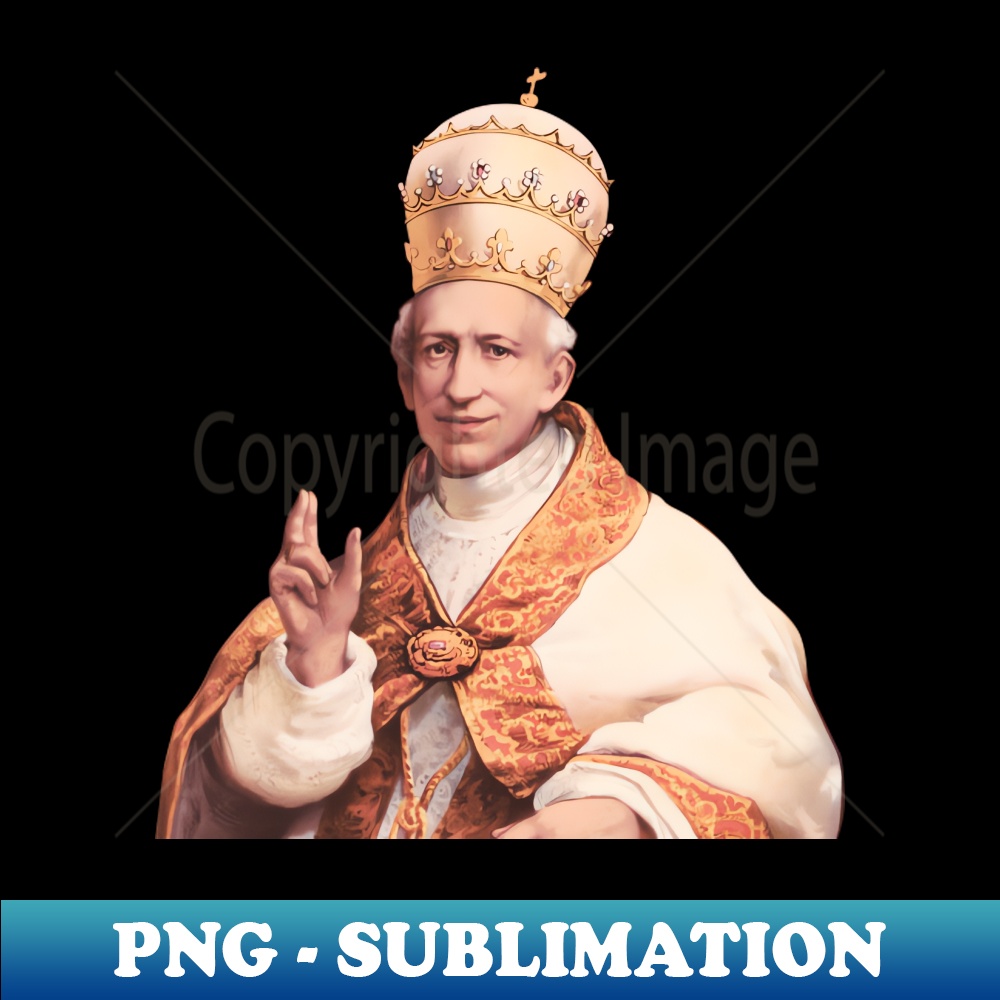 Pope Leo XIII Chromolithograph Portrait - Retro PNG Sublimat | Inspire ...