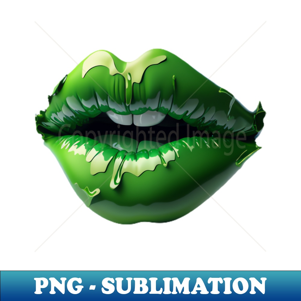 Green Kiss Lips v02 - Aesthetic Sublimation Digital File - U - Inspire ...