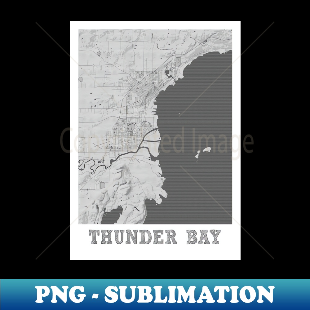 Thunder Bay Pencil Map Print Thunder Bay City Pencil Street - Inspire ...
