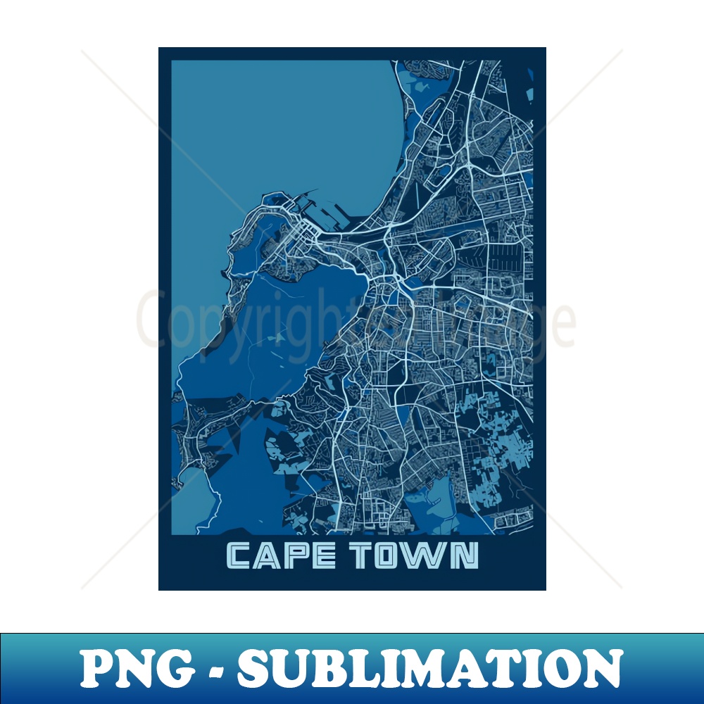 Cape Town - South Africa Peace City Map - Premium Sublimatio | Inspire ...